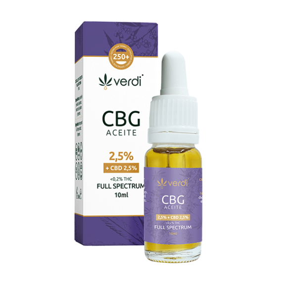 Aceite Verdi 2,5% CBG + 2,5% CBD Full Spectrum - Verdi CBD Store